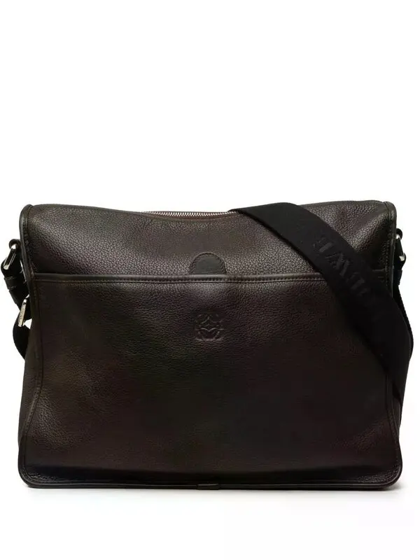 Loewe 2011 Anagram Leather Messenger Bag Crossbody Bag - Brown