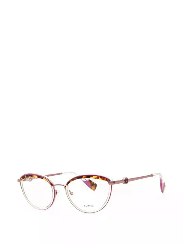 Furla Tortoiseshell-effect Oval-frame Glasses