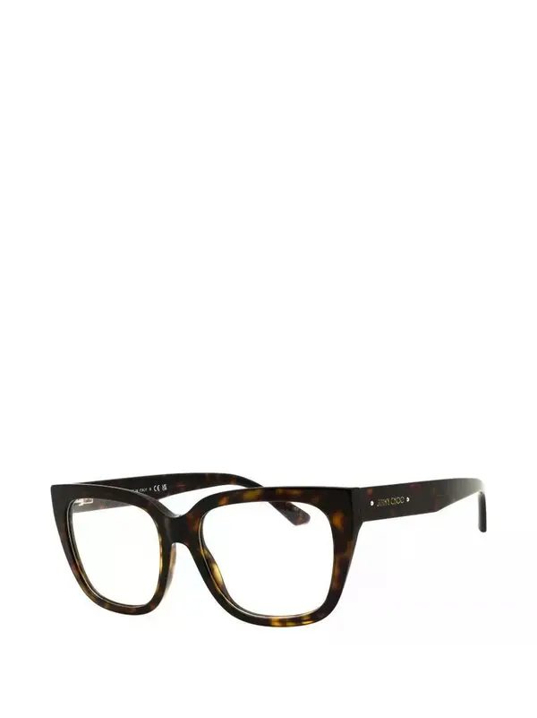 JIMMY CHOO Tortoiseshell Rectangle Frame Eyeglasses - Brown