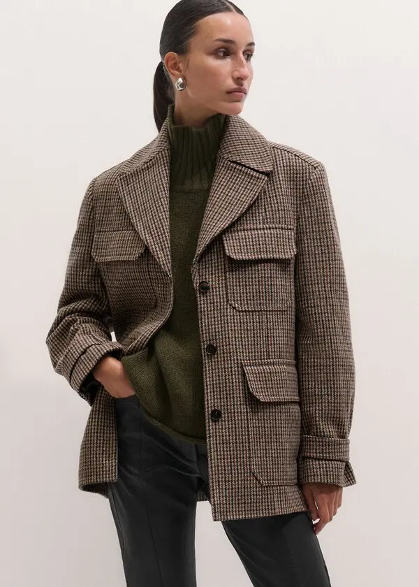 ME+EM Heritage Pub Jacket - Pecan Brown Multi