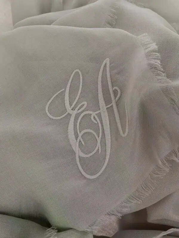 Emporio Armani Logo-embroidered Frayed Scarf