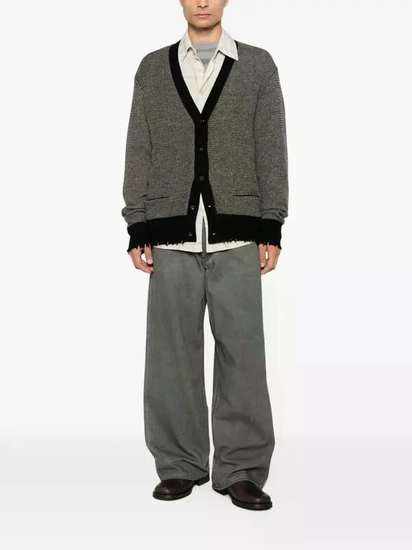 ZIGGY CHEN Distressed-effect Knitted Cardigan