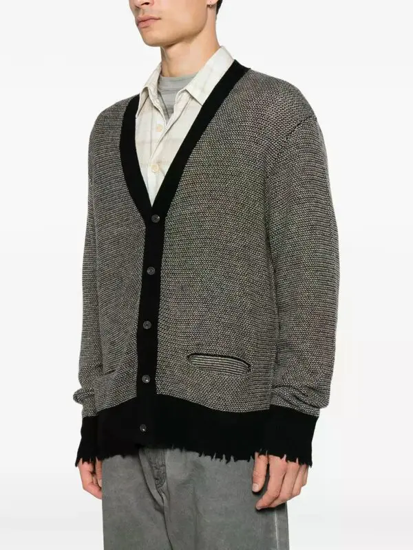 ZIGGY CHEN Distressed-effect Knitted Cardigan