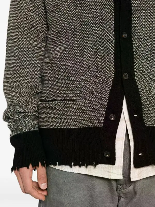 ZIGGY CHEN Distressed-effect Knitted Cardigan
