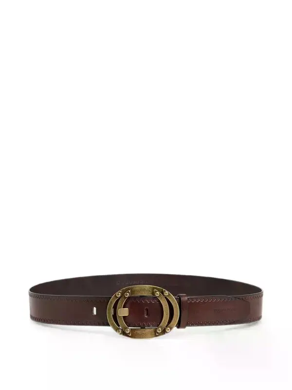 Dsquared2 Zigzag-stitch Oval Buckle Belt
