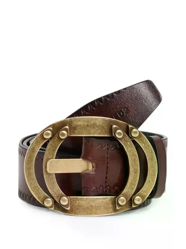 Dsquared2 Zigzag-stitch Oval Buckle Belt