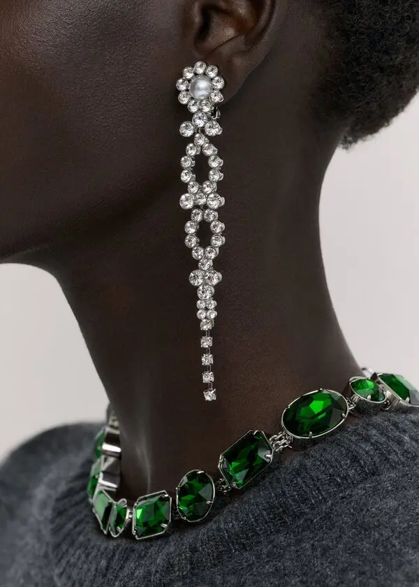 ME+EM Diamante Drop Earrings