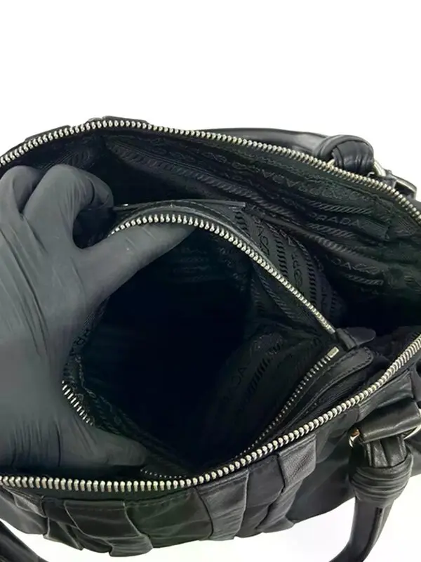Prada Tessuto Nappa Waves Handbag - Black