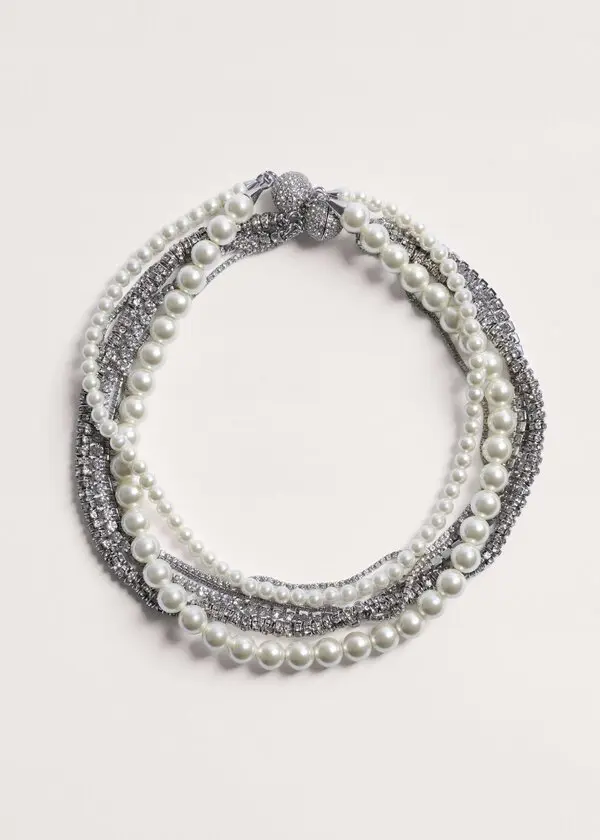 ME+EM Convertible Faux Pearl And Crystal Necklace