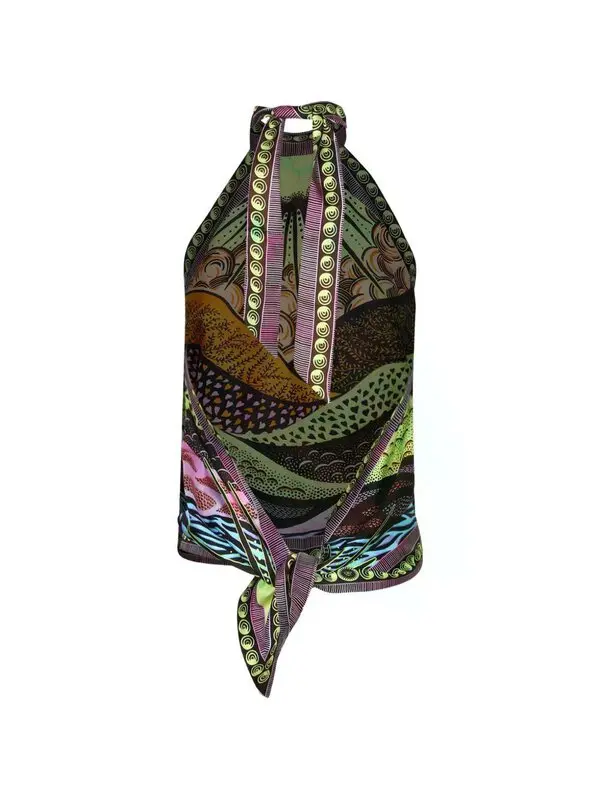 ATELIER VLISCO Graphic Print Halterneck Top