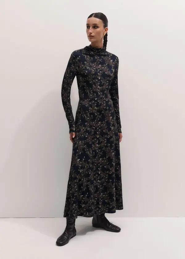 ME+EM Whimsical Bulbs Print Maxi Dress