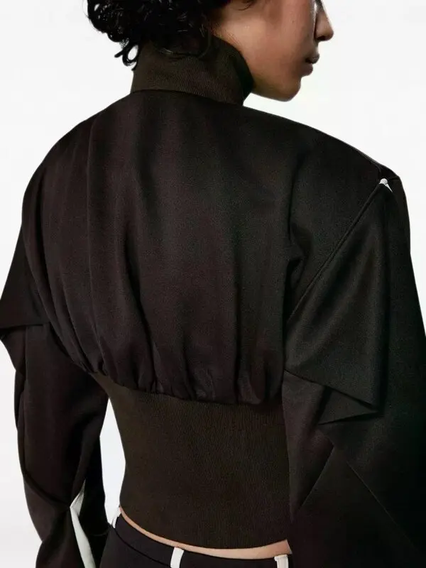 SRVC STUDIO Cropped Track Jacket With Ruched Detailing