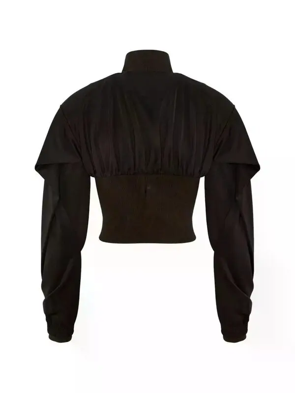 SRVC STUDIO Cropped Track Jacket With Ruched Detailing