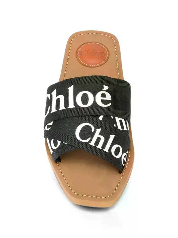 Chloé Woody Crossover Sandals - Black