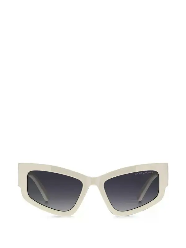 Marc Jacobs Logo-arm Geometric-frame Sunglasses - Neutrals