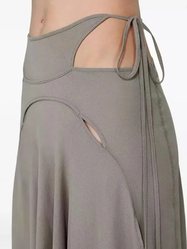 SRVC STUDIO Stiletto Cut-out Asymmetric Midi Skirt