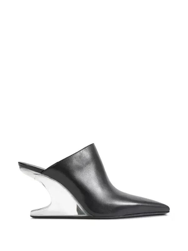 Rick Owens Sharp Cantilever Leather Heeled Mules