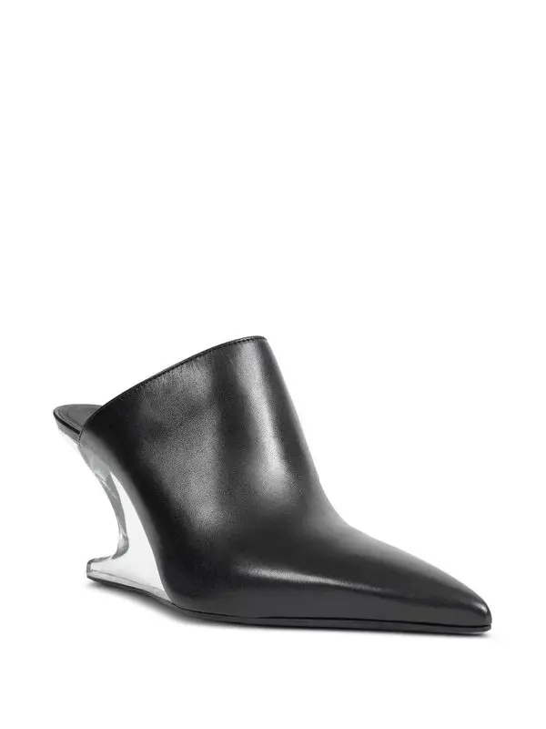 Rick Owens Sharp Cantilever Leather Heeled Mules