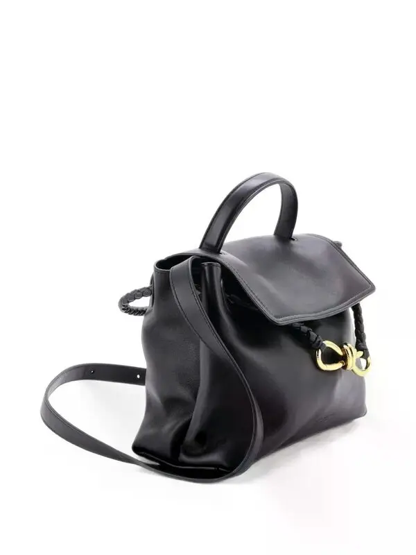 Bottega Veneta Ciao Ciao Top Handle Bag Leather With Intrecciato Detail Small Satchel - Black