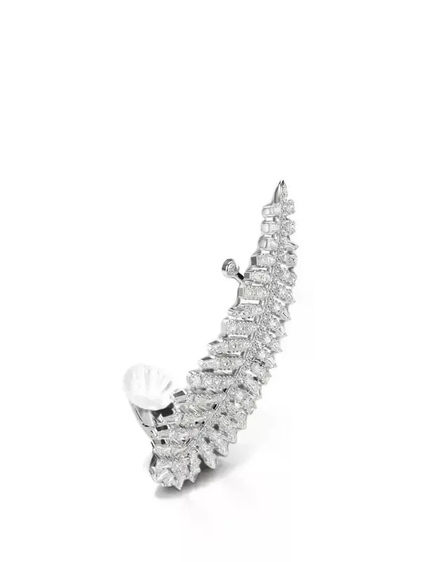 SWAROVSKI Crystal-embellished Leaf Motif Earrings - Silver