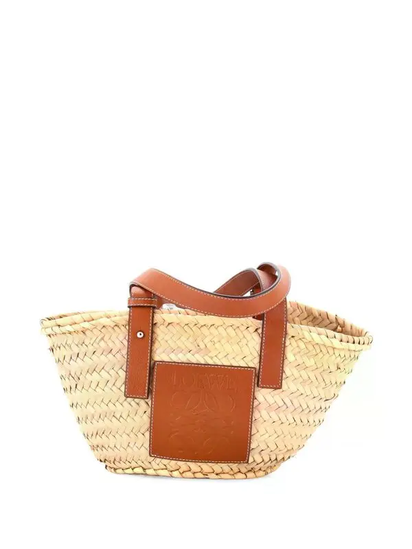 Loewe Raffia Small Tote Bag - Neutrals