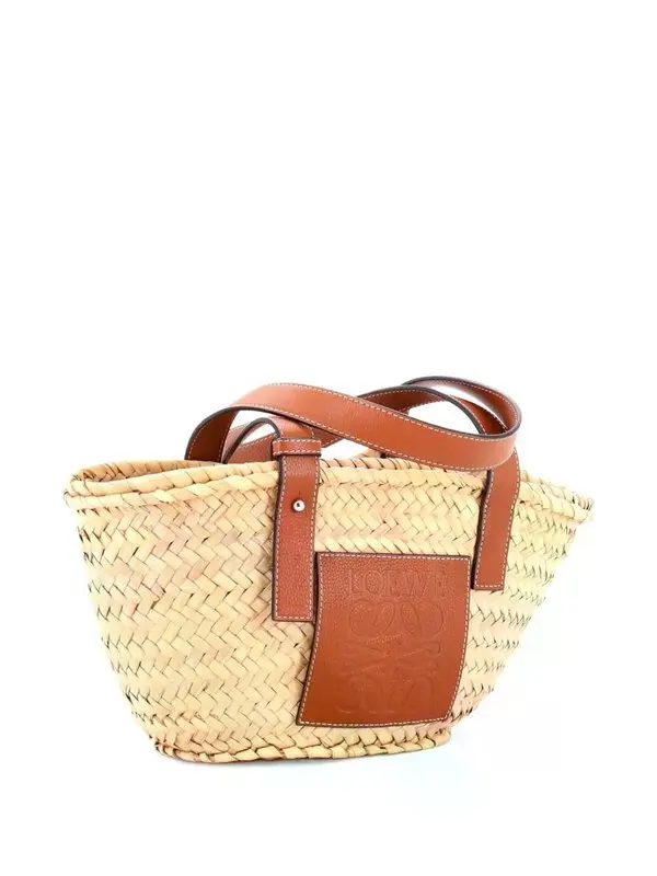 Loewe Raffia Small Tote Bag - Neutrals