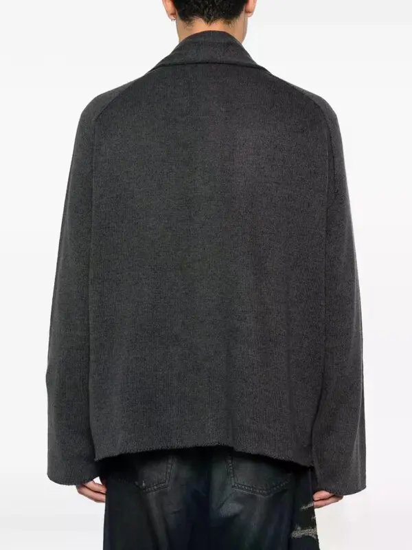 ZIGGY CHEN Knitted Cardigan With Integrated Scarf