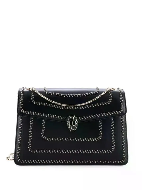 BVLGARI Serpenti Forever Embellished Leather Medium Shoulder Bag