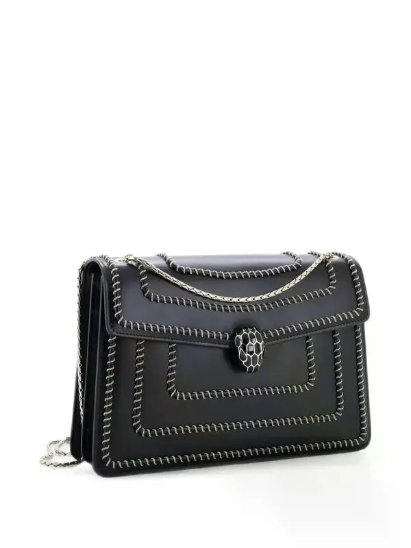 BVLGARI Serpenti Forever Embellished Leather Medium Shoulder Bag