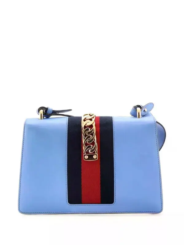 Gucci Sylvie Leather Small Shoulder Bag - Blue