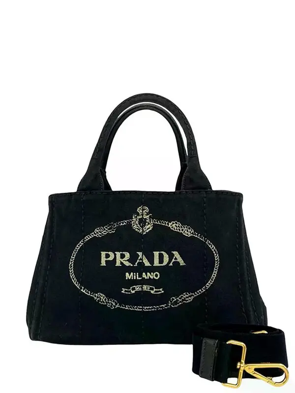 Prada 2013-2026 Small Canvas Canapa Logo Tote Satchel
