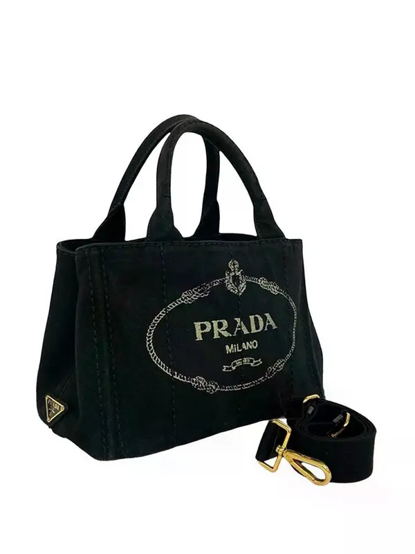 Prada 2013-2026 Small Canvas Canapa Logo Tote Satchel