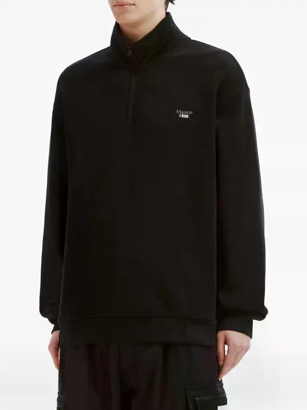 Izzue Quarter-zip Embroidered-logo Sweatshirt