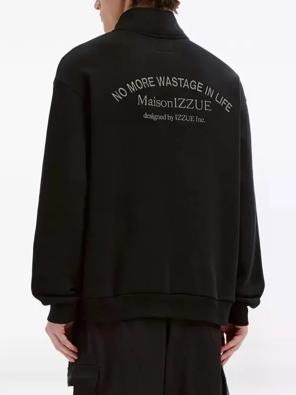 Izzue Quarter-zip Embroidered-logo Sweatshirt