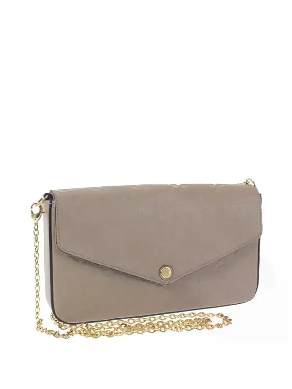 LOUIS VUITTON 2000-2026 Monogram Empreinte Pochette Felicie Crossbody Bag - Brown