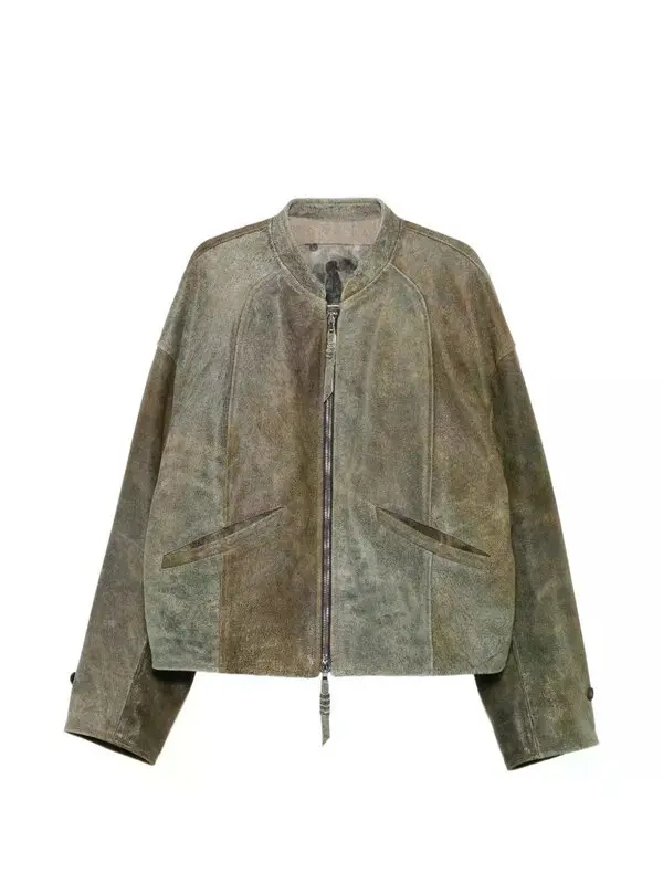 ZIGGY CHEN Faded Effect Leather Jacket