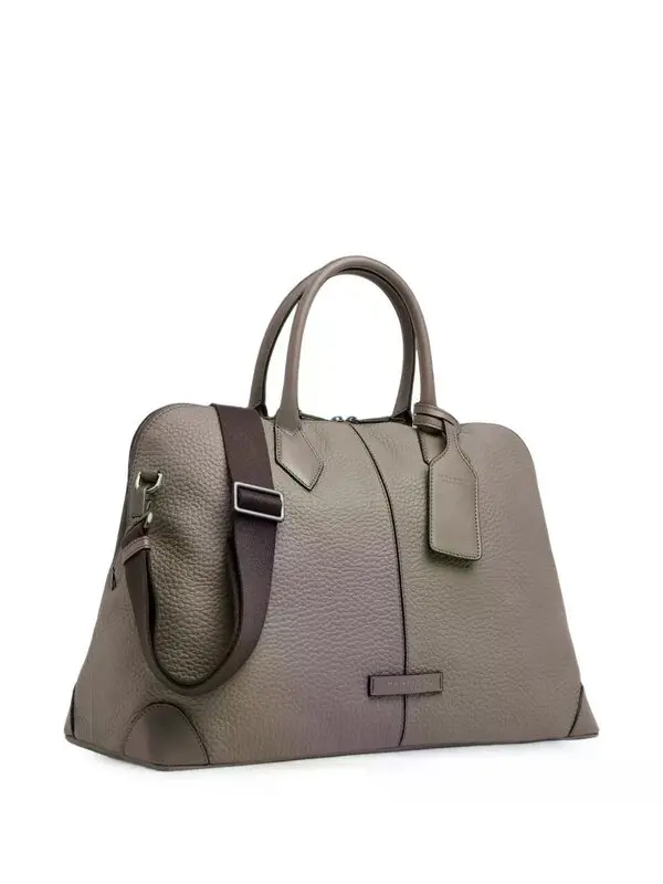 THE BRIDGE Leather Travel Bag - Grey