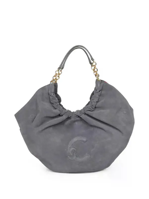 COCCINELLE Ruched Chain-link Tote Bag - Grey