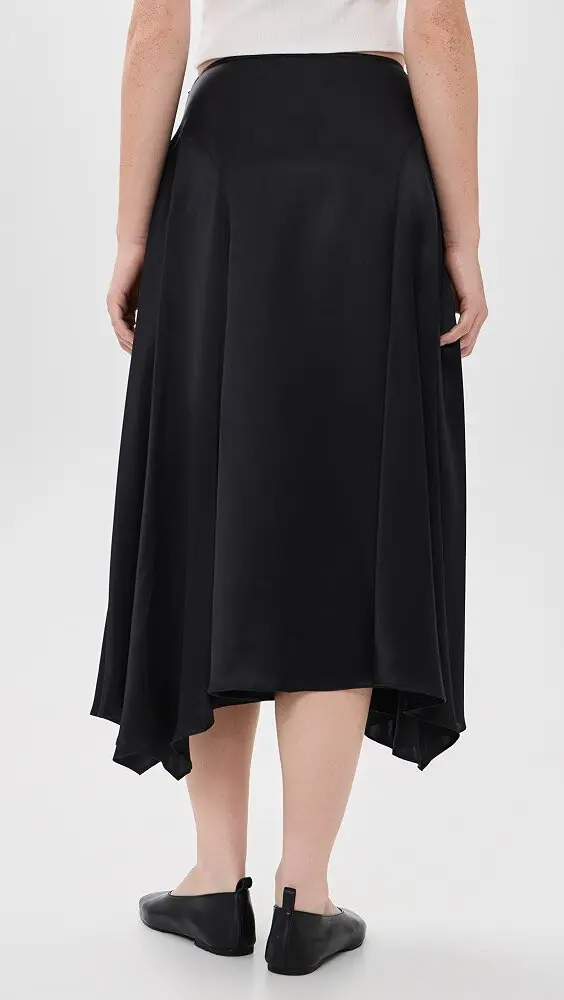 REFORMATION Mccall Silk Skirt - Black