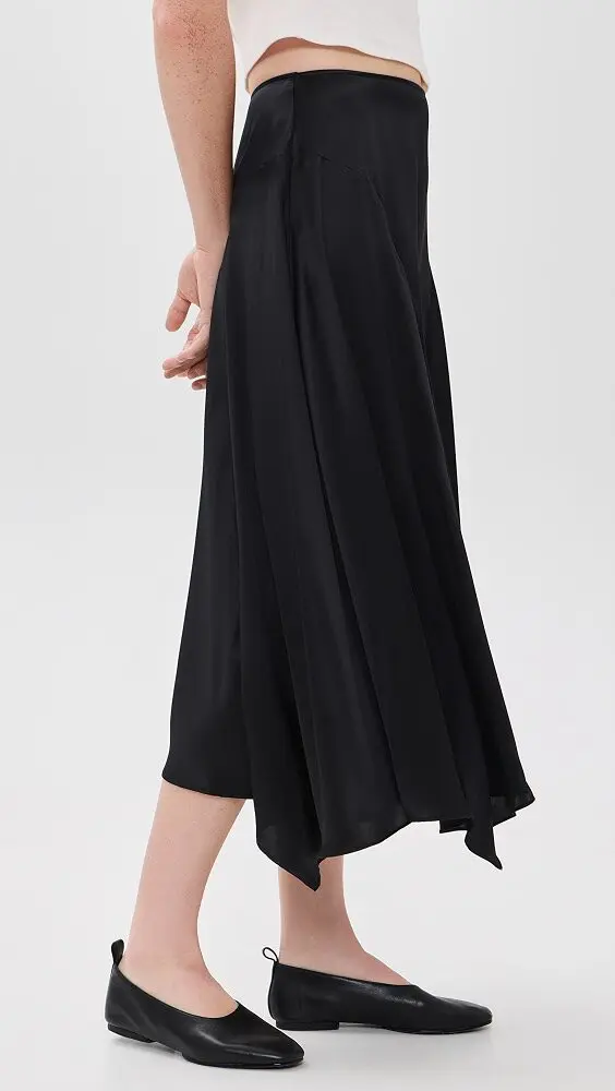 REFORMATION Mccall Silk Skirt - Black
