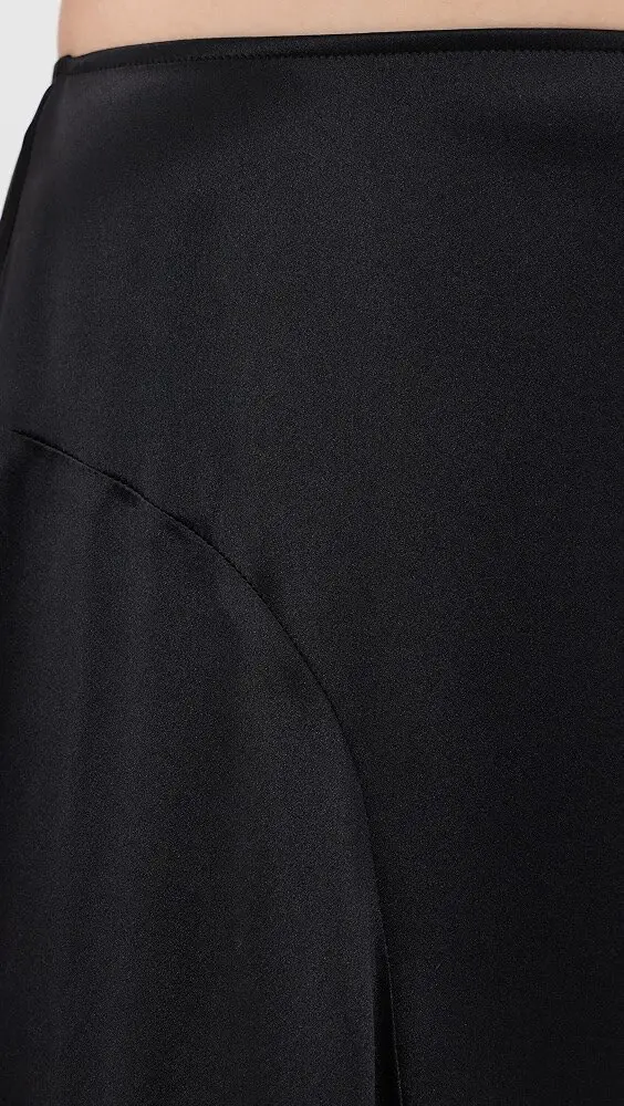 REFORMATION Mccall Silk Skirt - Black
