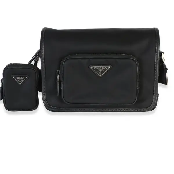 Prada Re-nylon Pocket Messenger Bag - Black