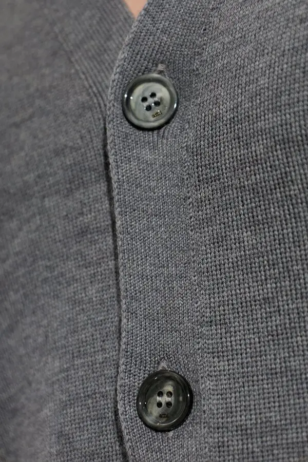 AMI Paris Wool Cardigan With Embroidered Logo