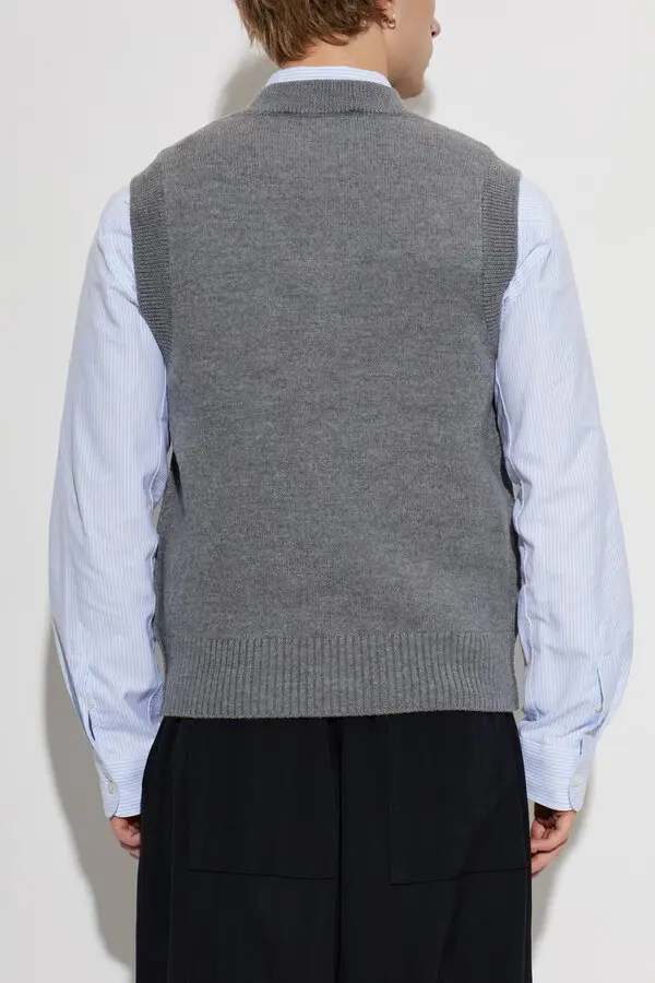 AMI Paris Wool Vest With Logo