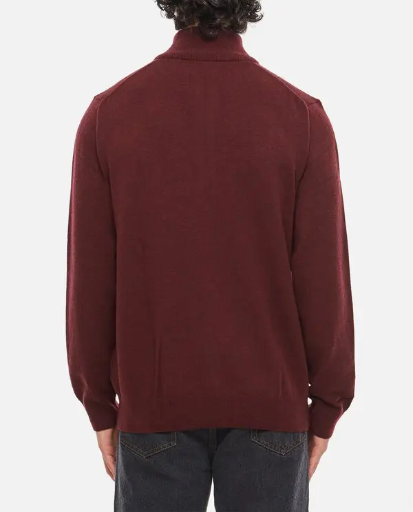 Polo Ralph Lauren Wool Quarter-zip Sweater With Embroidered Pony - Rosso