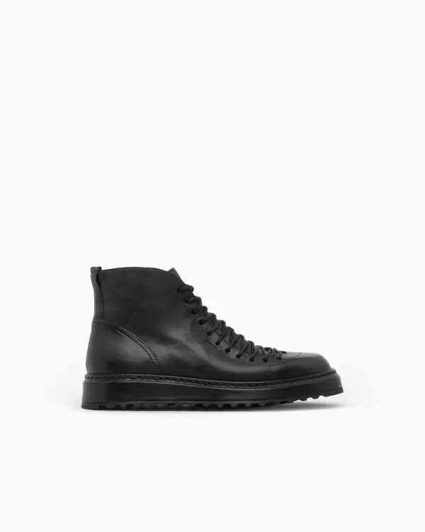 Giorgio Armani Boot With Split Leather Lining - Black