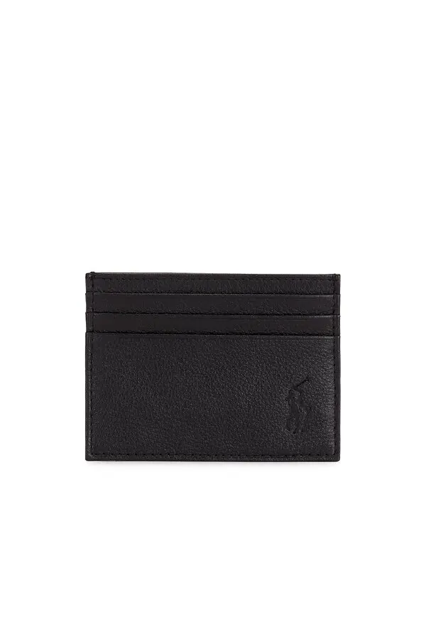 Polo Ralph Lauren Pebbled Leather Slim Card Case - Black