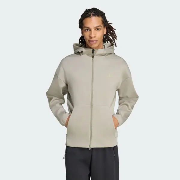 Adidas Z.n.e. Full Zip Track Top - Silver Pebble