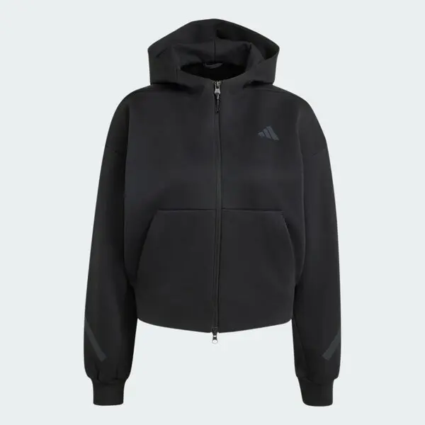 Adidas Z.n.e. Cropped Full Zip Sweatshirt - Black