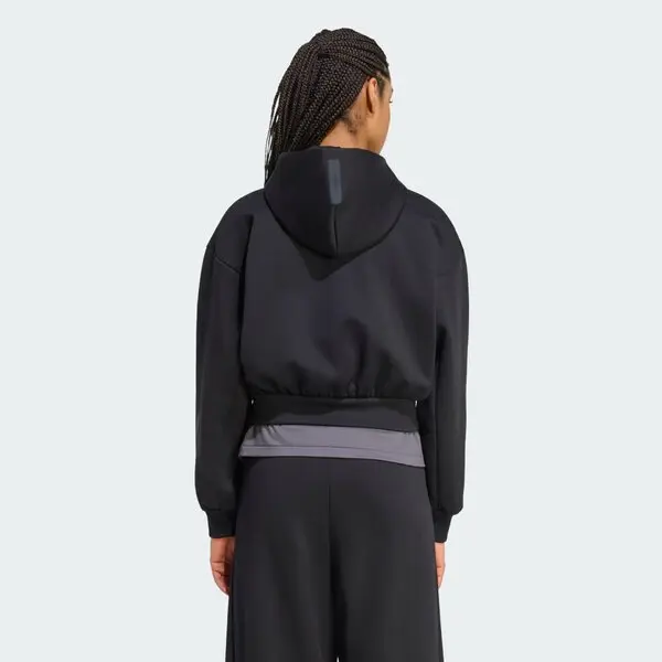 Adidas Z.n.e. Cropped Full Zip Sweatshirt - Black